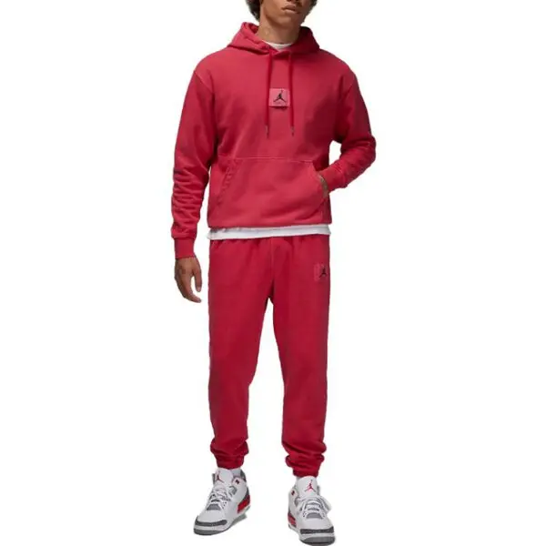 JORDAN Statement Fleece Washed Hoodie - Red