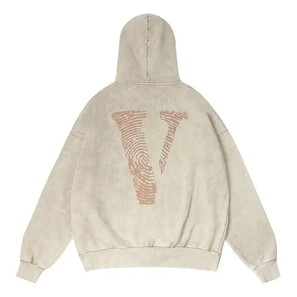 VLONE Finger Print Logo Hoodie - Beige/red