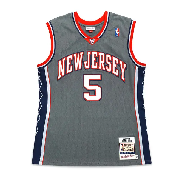 Mitchell & Ness Nba Authentic New Jersey Nets Alternate 04/05 Jason Kidd Jersey - Grey/red