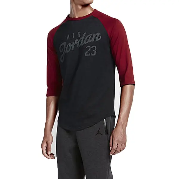 JORDAN Air 23 Raglan 3/4 Sleeve Top - Black/red