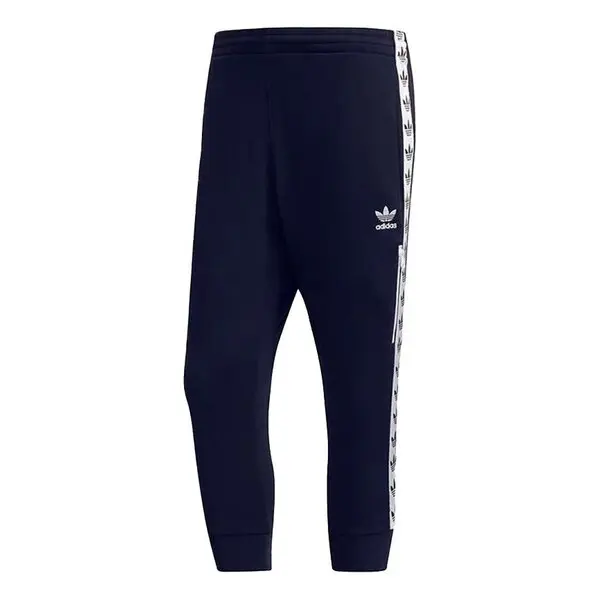 Adidas Originals Classic Logo Casual Sports Cropped Pants Blue - Navy