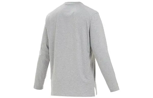 Adidas Y-3 Logo Pattern Micro Mark Casual Long Sleeve Crewneck T-shirt - Gray