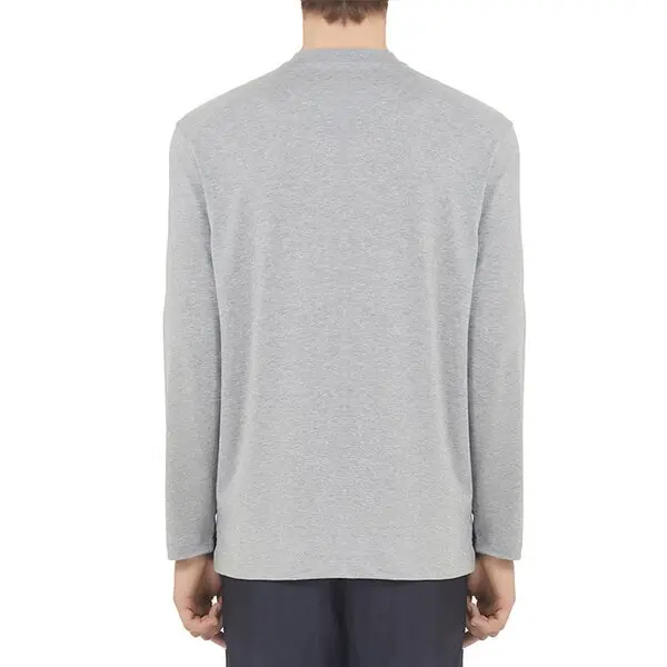 Adidas Y-3 Logo Pattern Micro Mark Casual Long Sleeve Crewneck T-shirt - Gray