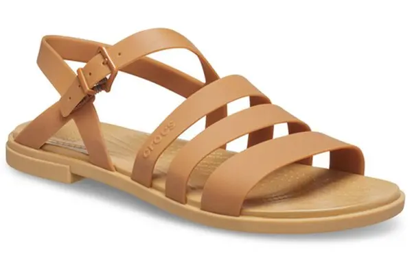 CROCS Strappy Flat Sandals With Buckle Fastening - Brown