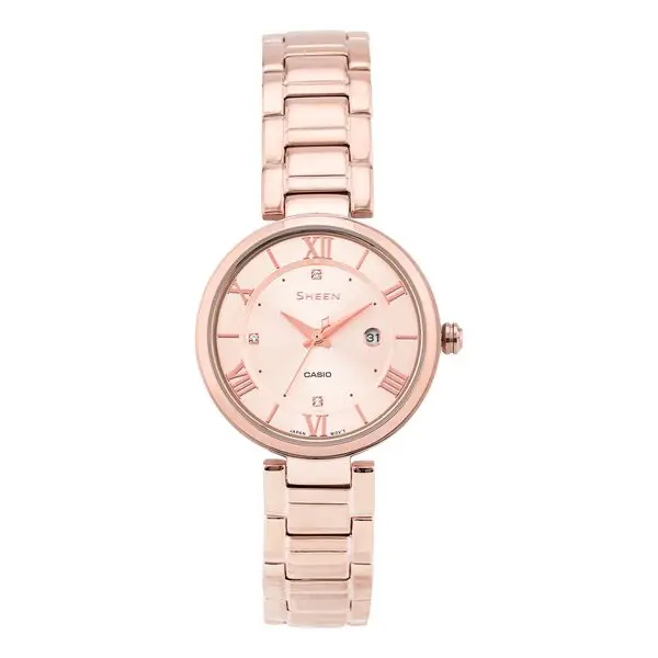 Casio Sheen Stainless Steel Quartz Watch With Sapphire Crystal - Rose Gold