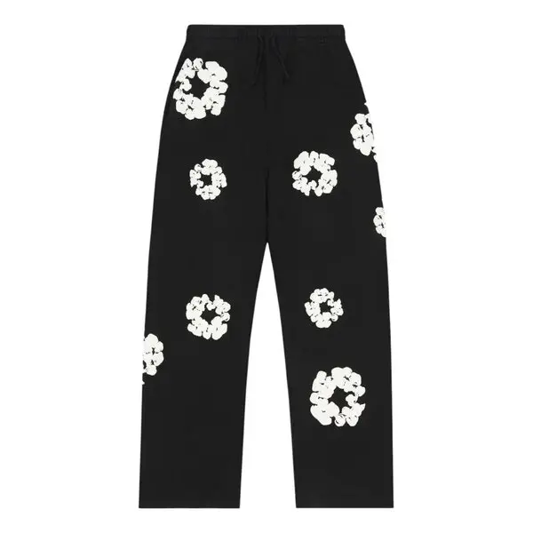 DENIM TEARS Cotton Wreath Baggy Sweatpants - Black