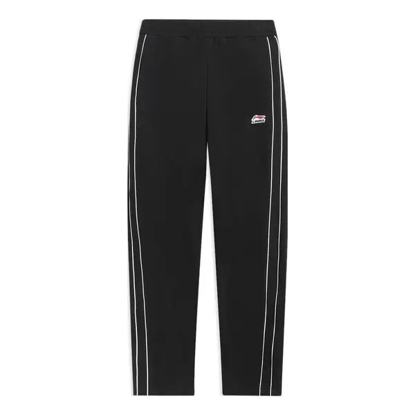 LI-NING Striped Logo Pants 'black - Black/white