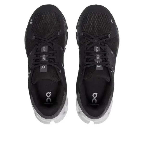 On Cloudflyer 4 Wide Athletic Sneakers - Black/white