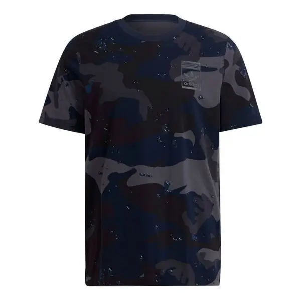 Adidas Originals Camouflage Printing Short Sleeve Blue