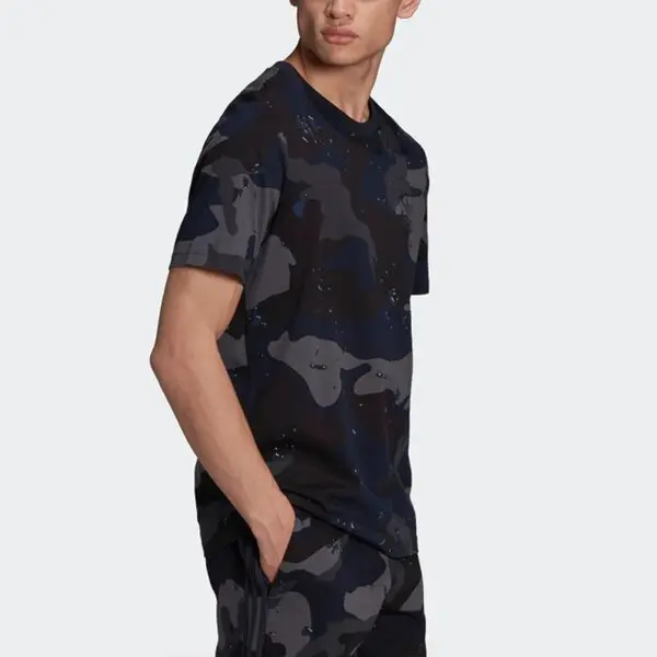 Adidas Originals Camouflage Printing Short Sleeve Blue