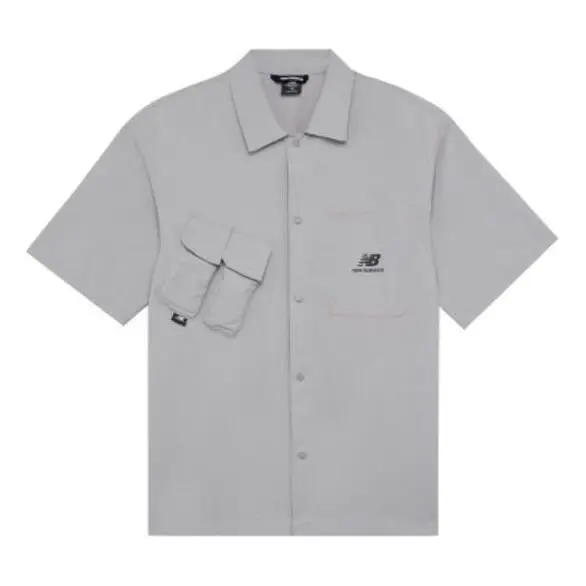 NEW BALANCE Trend Short Sleeve Shirt Asia Sizing 'grey - Grey/black