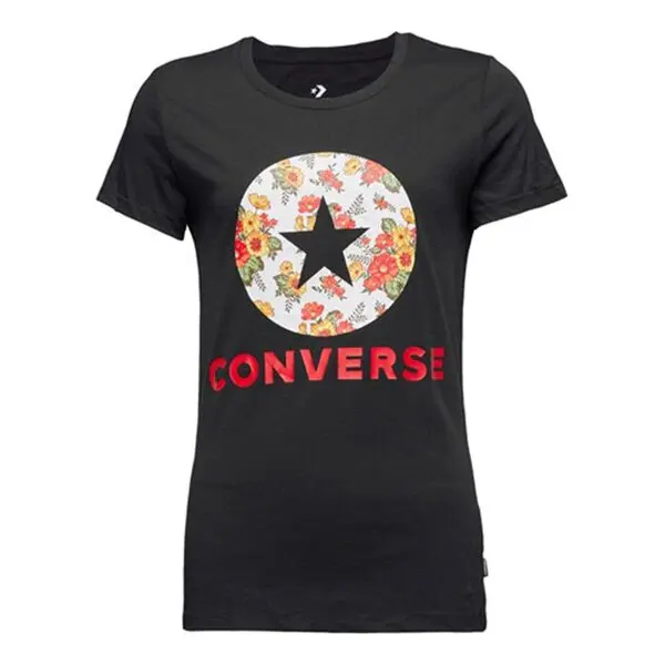 CONVERSE Floral Print T-shirt - Black