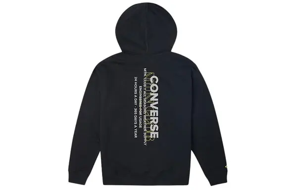 CONVERSE Printing Sports Fleece Lined Hoodie - Black