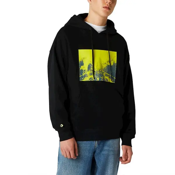 CONVERSE Printing Sports Fleece Lined Hoodie - Black