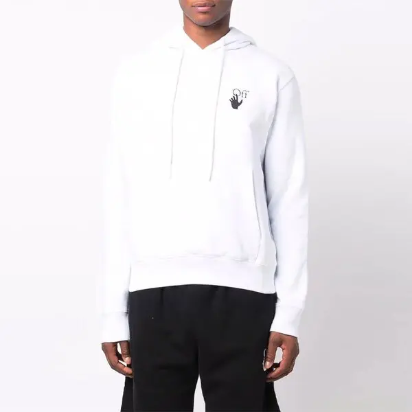 Off-White Fw21 Arrow Pattern Long Sleeve Hoodie - White