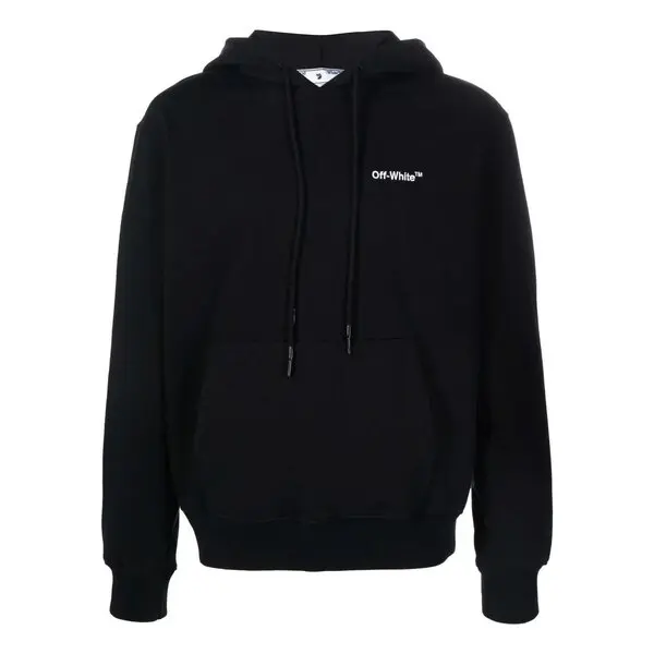 Off-White Cotton Hoodie - Black