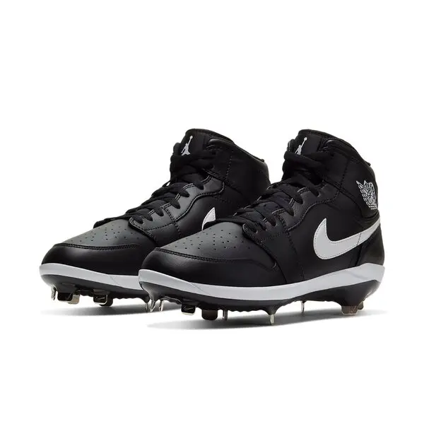 JORDAN Air 1 Retro Metal High Top Baseball Cleats - Black/white/white