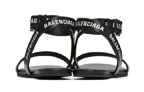 Balenciaga Sports Sandals With Logo Detailing - Black/white