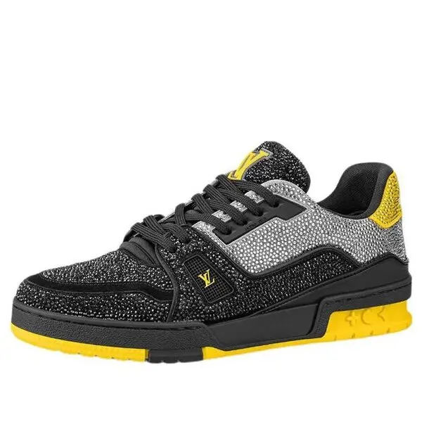 LOUIS VUITTON Trainers With Crystal Embellishments - Black/yellow/grey