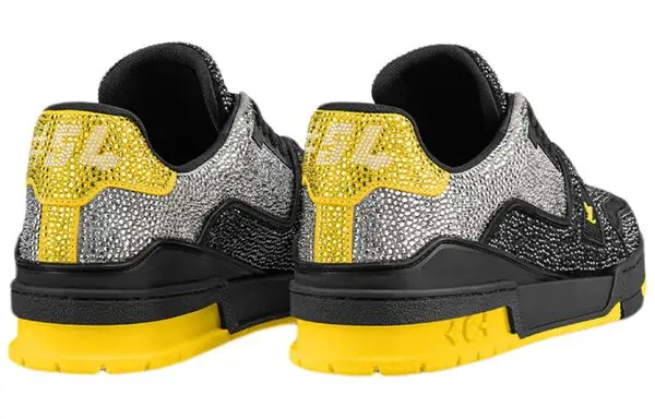 LOUIS VUITTON Trainers With Crystal Embellishments - Black/yellow/grey