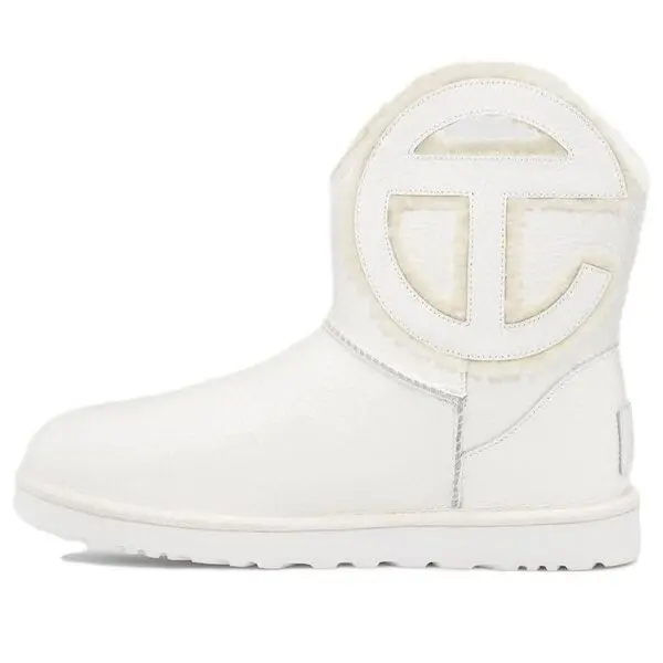 UGG X Telfar Logo Mini Crinkle Boots - White