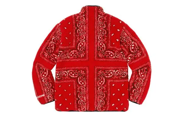 Supreme Reversible Bandana Fleece Jacket - Red
