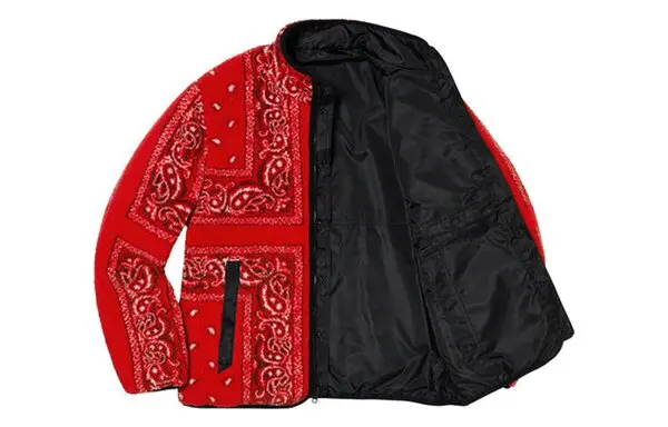 Supreme Reversible Bandana Fleece Jacket - Red