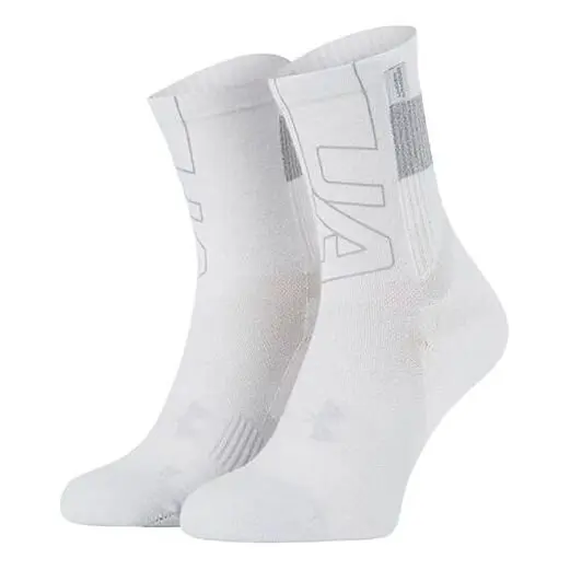 Under Armour Armourdry Run Crew Socks - White/grey
