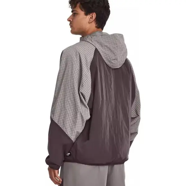 Under Armour Rush Woven 1/2 Zip Hooded Top 'grey Brown