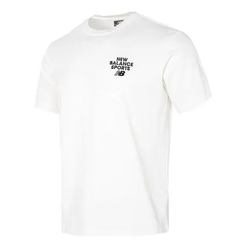 NEW BALANCE Logo Print T-shirt - White/black