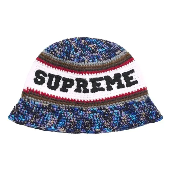 Supreme Ss26 Knit Logo Crusher Bucket Hat - Navy
