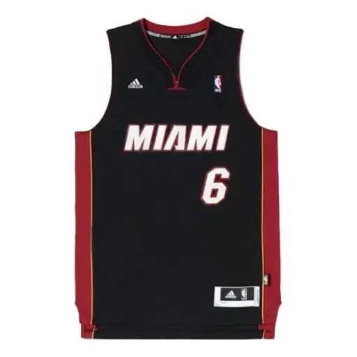 Adidas Miami Heat Lebron James No. 6 Basketball Jersey - Black