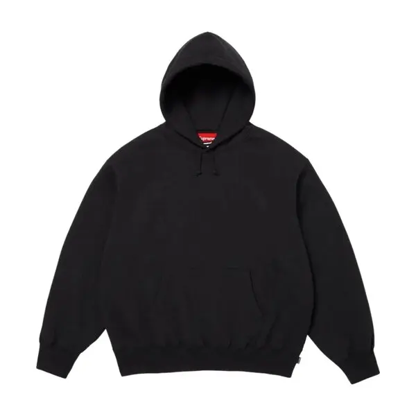 Supreme Ss26 Satin Appliqué Hooded Sweatshirt - Black