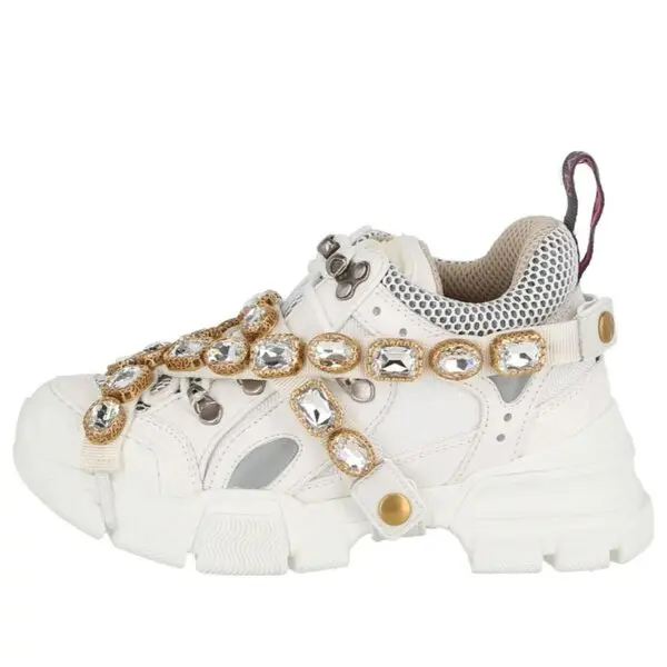 Gucci Flashtrek Embellished Sneakers - White