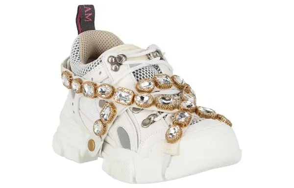 Gucci Flashtrek Embellished Sneakers - White