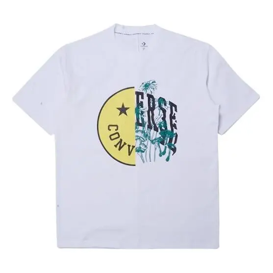 CONVERSE Smiling Face Printing Breathable Short Sleeve - White