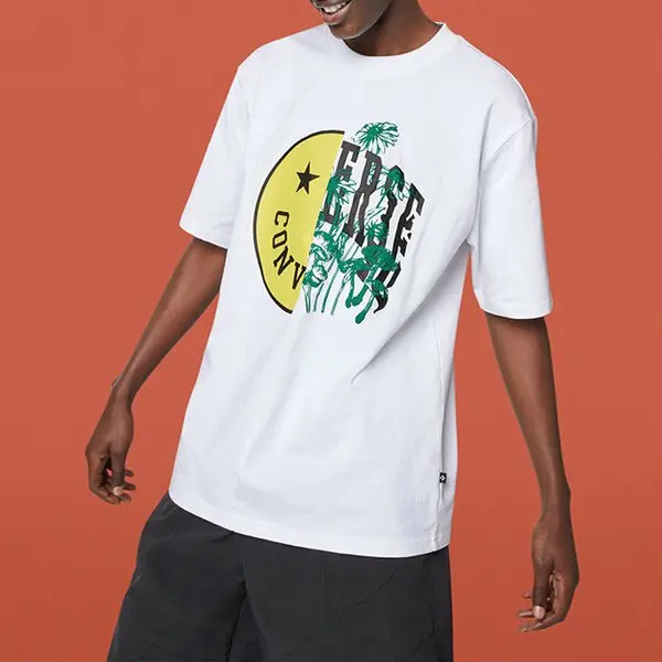 CONVERSE Smiling Face Printing Breathable Short Sleeve
