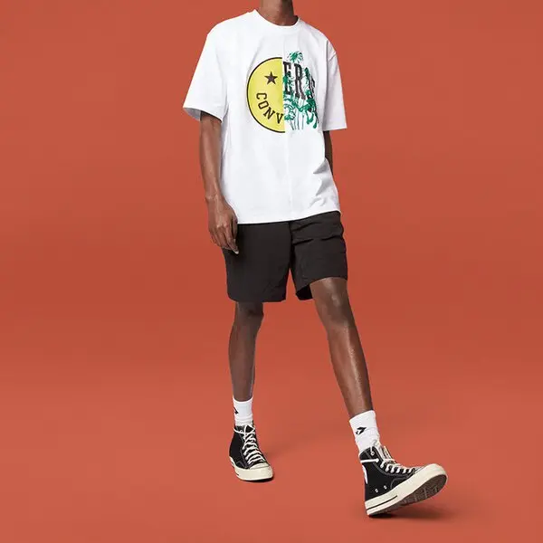 CONVERSE Smiling Face Printing Breathable Short Sleeve