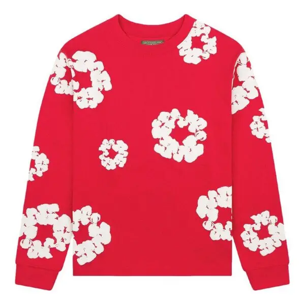 DENIM TEARS Cotton Wreath Long Sleeve T-shirt - Red