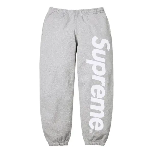 Supreme Ss26 Satin Appliqué Sweatpants - Heather Grey