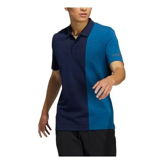 Adidas Casual Breathable Sports Short Sleeve Polo Shirt - Blue