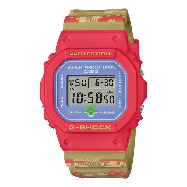 Casio G-shock Square "super Mario Bros." Dw-5600smb-4pr - Red