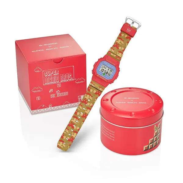 Casio G-shock Square "super Mario Bros." Dw-5600smb-4pr - Red