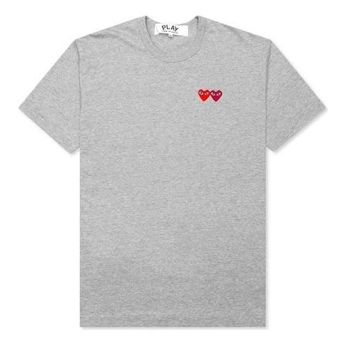 Play Comme Des Garcon Basic T-shirt Two Emblems - Grey