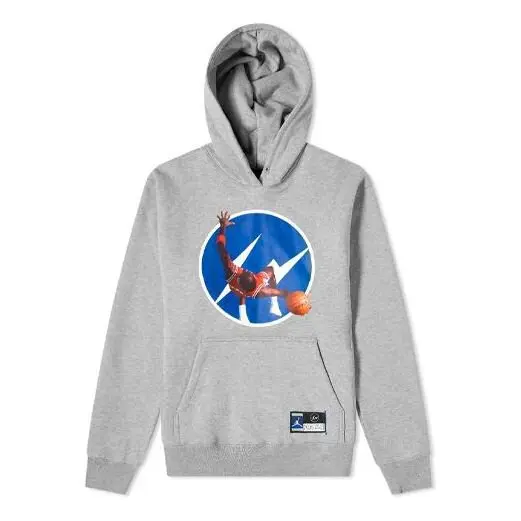 JORDAN Air Printing Pattern Hooded Sweatshirt - Grey