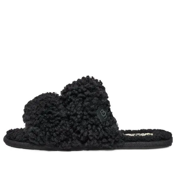 UGG Maxi Curly Scuffetta Slippers - Black