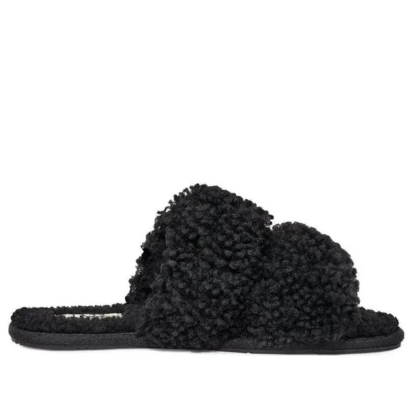 UGG Maxi Curly Scuffetta Slippers - Black