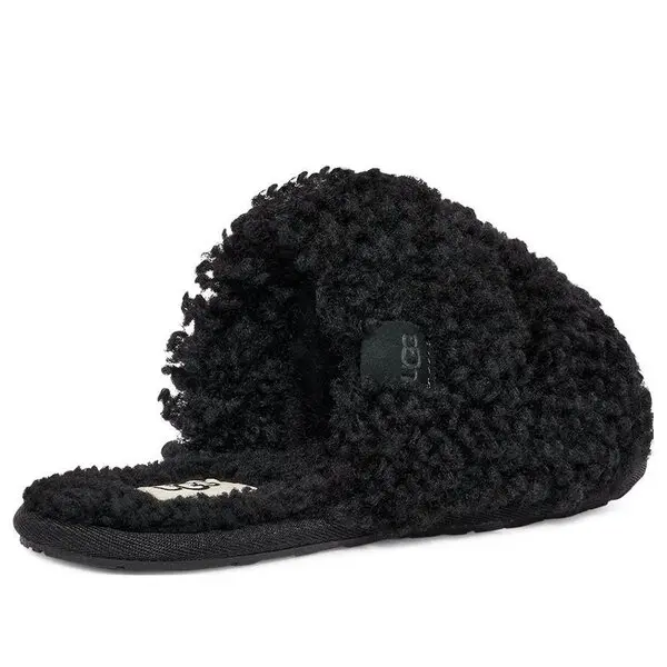 UGG Maxi Curly Scuffetta Slippers - Black