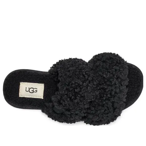 UGG Maxi Curly Scuffetta Slippers - Black