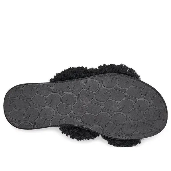 UGG Maxi Curly Scuffetta Slippers - Black